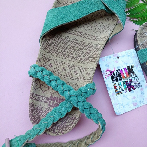 Muk Luks | Shoes | Green Suede Muk Luk Ankle Strap Sandals | Poshmark